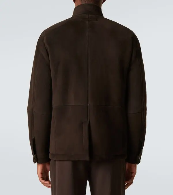 Zegna Il Conte Shearling-trimmed Suede Jacket