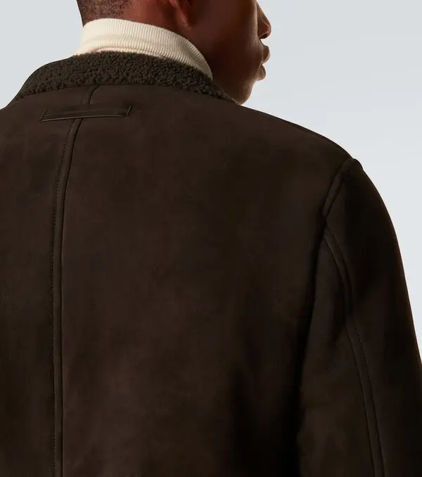 Zegna Il Conte Shearling-trimmed Suede Jacket