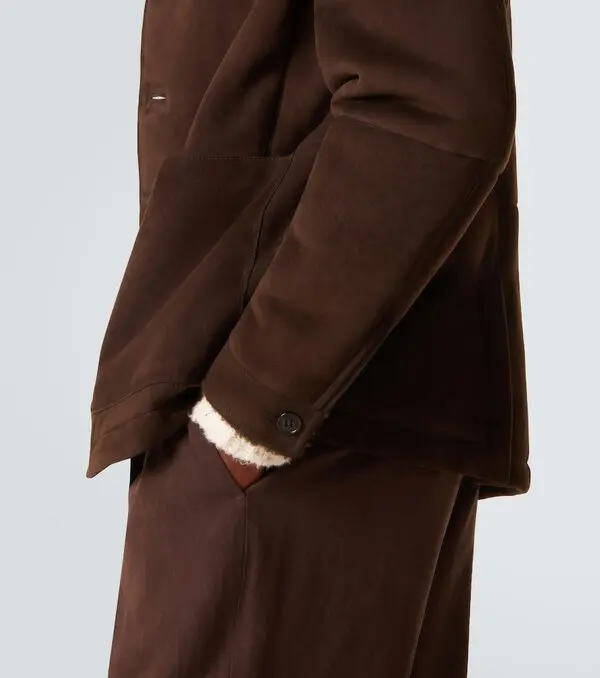 Zegna Il Conte Shearling-trimmed Suede Jacket