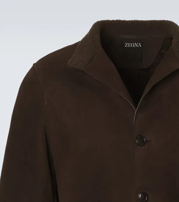 Zegna Il Conte Shearling-trimmed Suede Jacket