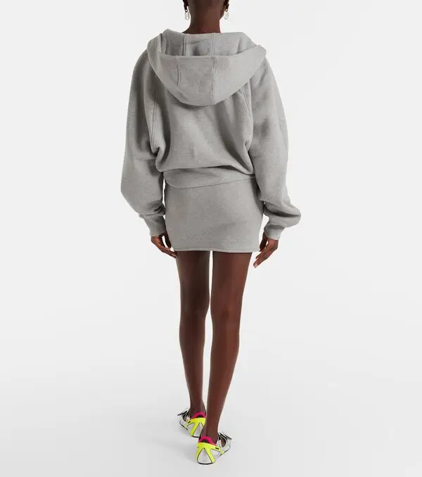 Attico Cotton Jersey Sweatshirt Dress - Grey