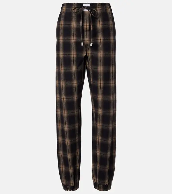 Attico Checked Cotton Sweatpants