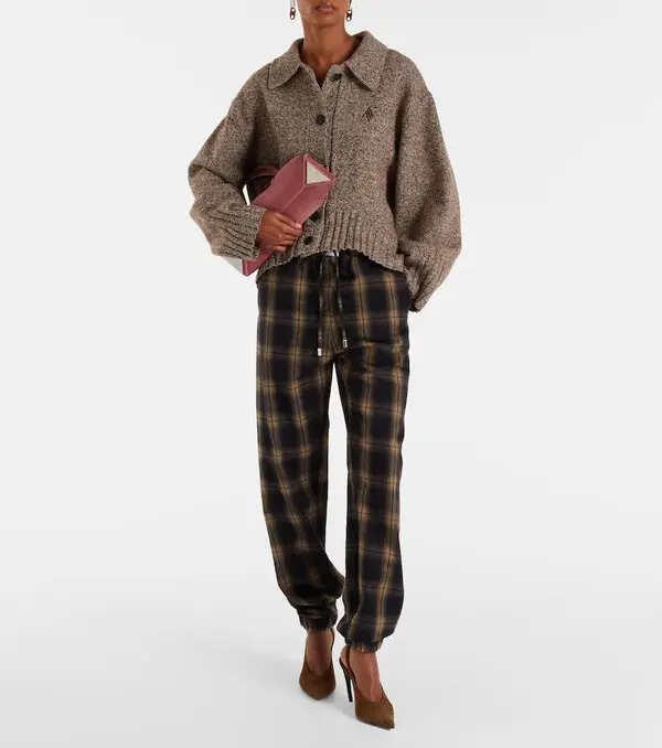 Attico Checked Cotton Sweatpants