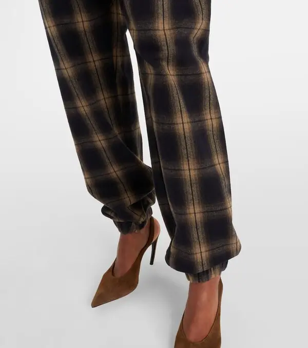 Attico Checked Cotton Sweatpants