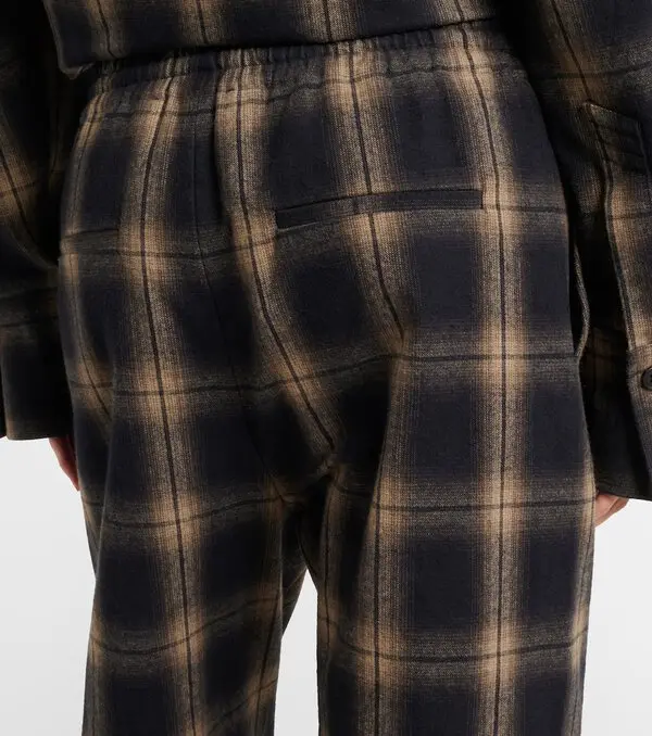 Attico Checked Cotton Sweatpants - Brown