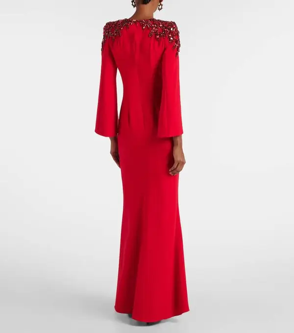 Jenny Packham Adeline Embellished Gown - Red