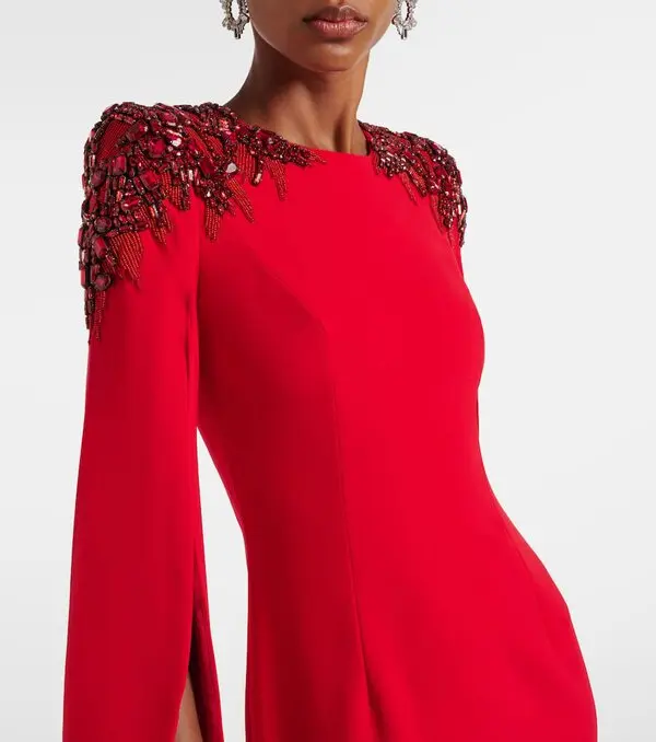 Jenny Packham Adeline Embellished Gown - Red