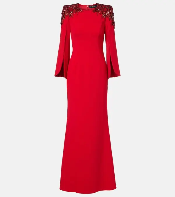 Jenny Packham Adeline Embellished Gown - Red
