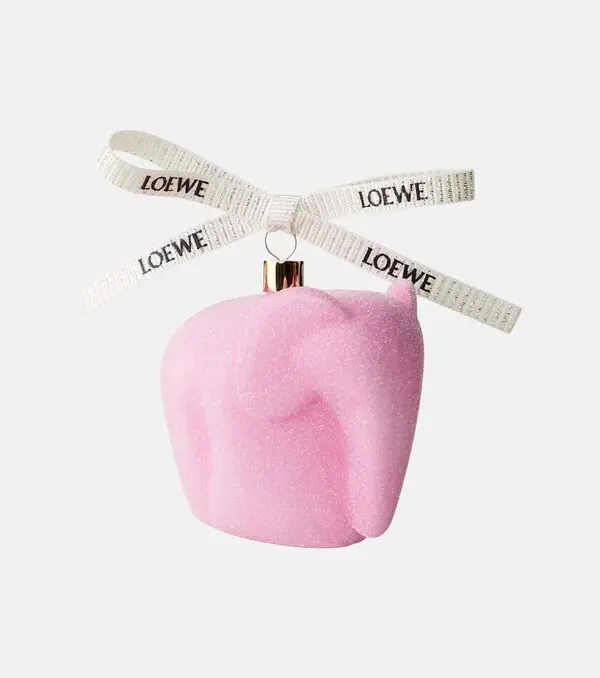 Loewe Elephant Glitter Glass Ornament - Pink