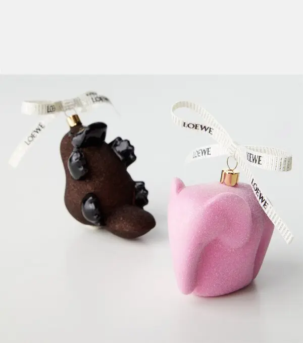 Loewe Elephant Glitter Glass Ornament