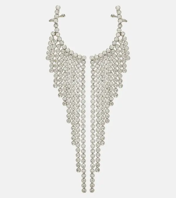 Rabanne Embellished Drop Earrings - Silver