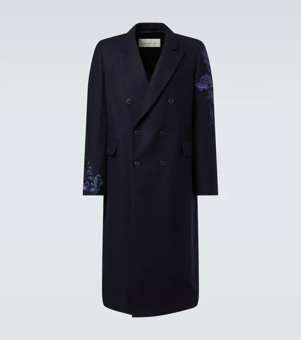 Dries Van Noten Floral Double-breasted Wool Coat