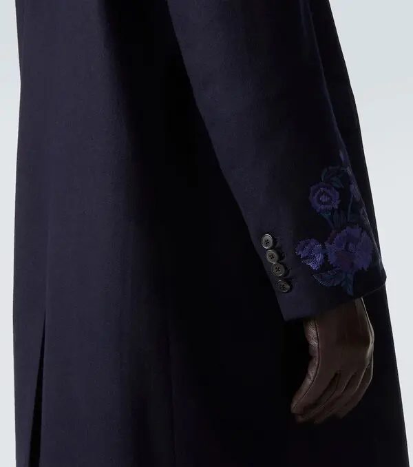 Dries Van Noten Floral Double-breasted Wool Coat
