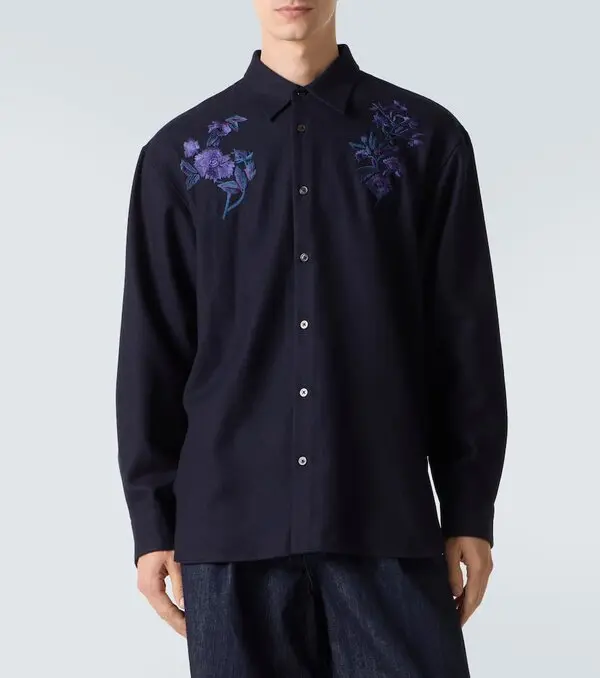 Dries Van Noten Embroidered Wool Shirt