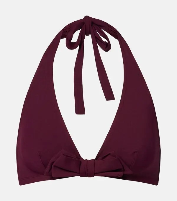 ERES Bow-detail Bikini Top - Burgundy