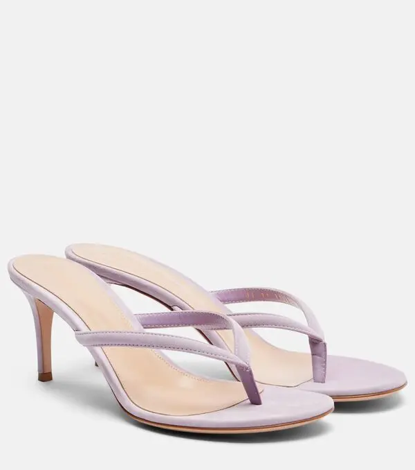 GIANVITO ROSSI Calypso Suede Thong Sandals - Purple