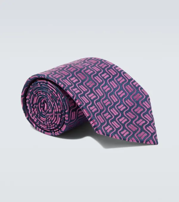 Charvet Silk Jacquard Neck Tie - Blue