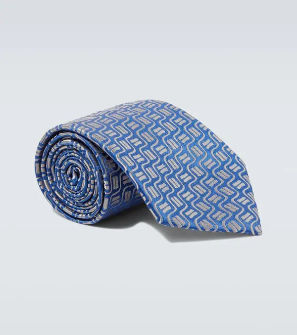 Charvet Silk Jacquard Neck Tie - Blue