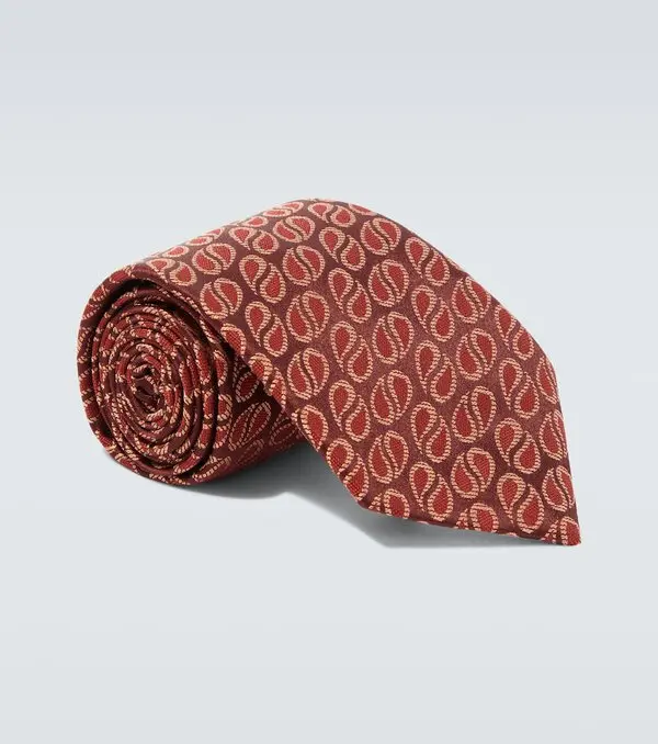 Charvet Silk Jacquard Neck Tie - Burgundy