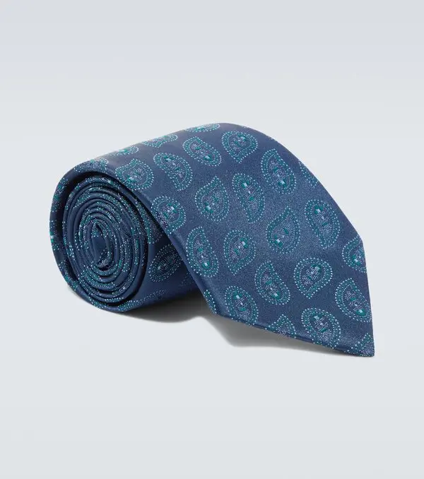 Charvet Silk Jacquard Neck Tie - Blue