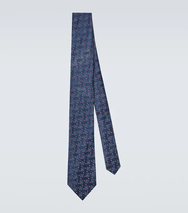 Charvet Silk Jacquard Neck Tie - Blue