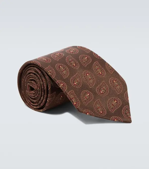 Charvet Silk Jacquard Neck Tie - Brown