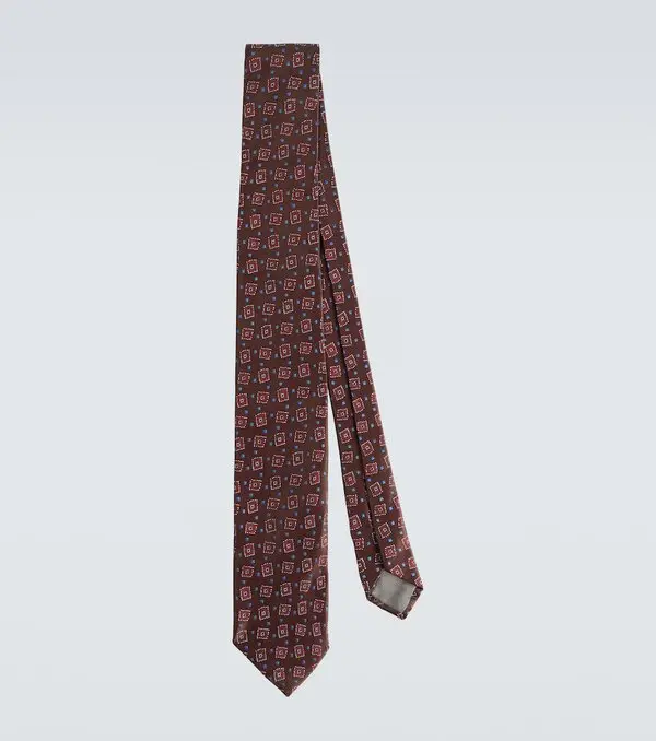 Charvet Silk Jacquard Neck Tie - Brown
