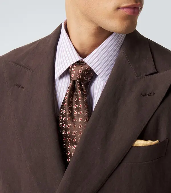 Charvet Silk Jacquard Neck Tie - Brown