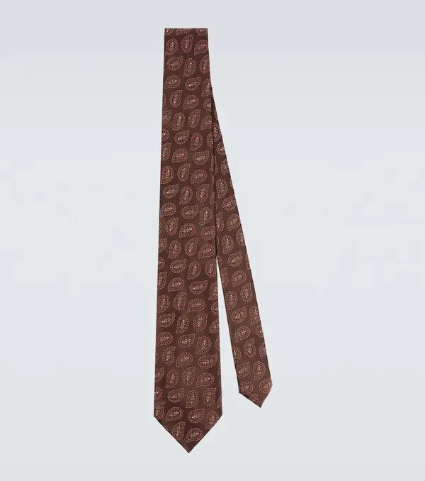 Charvet Silk Jacquard Neck Tie - Brown