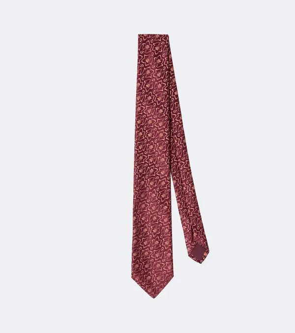 Charvet Silk Jacquard Tie - Red Blue