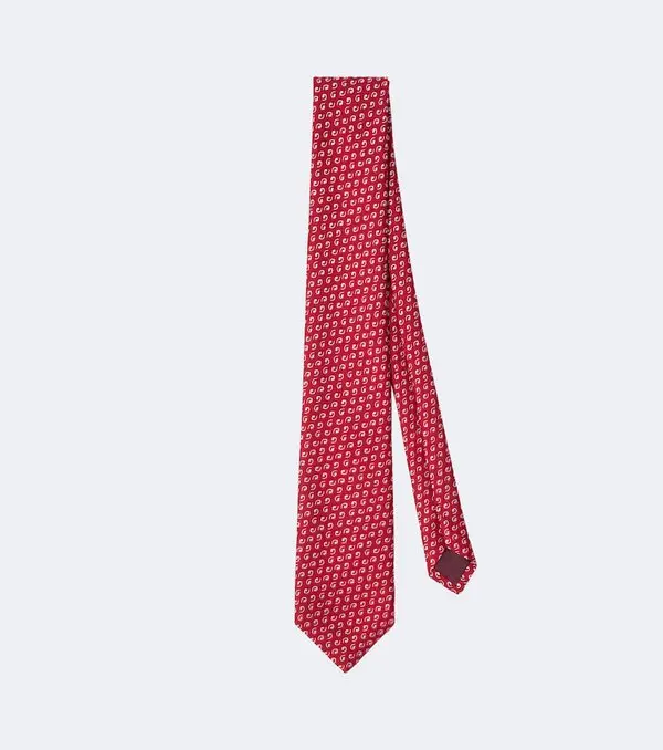 Charvet Silk Jacquard Tie - Red Blue