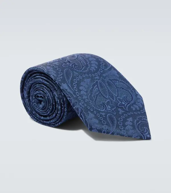 Charvet Paisley Silk Jacquard Neck Tie - Blue