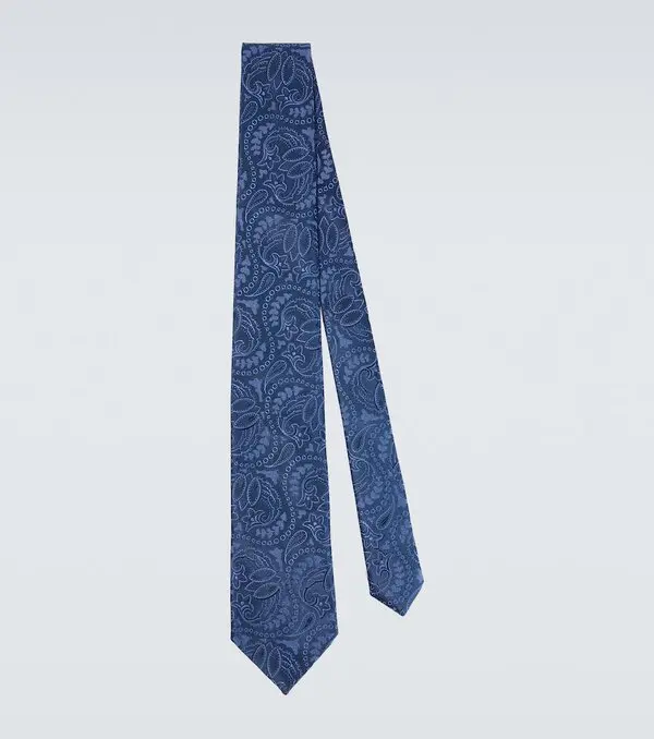 Charvet Paisley Silk Jacquard Tie - Blue