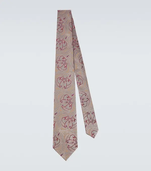 Charvet Paisley Silk Jacquard Neck Tie - Grey