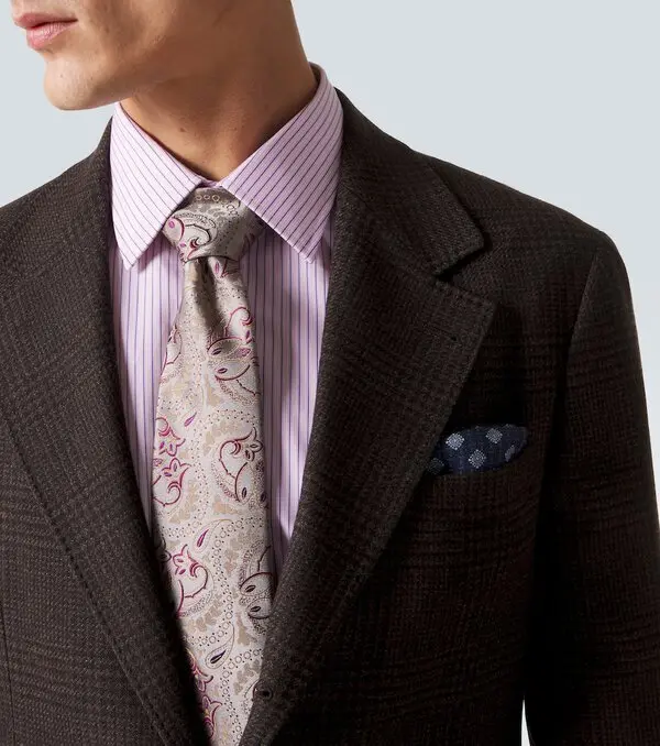 Charvet Paisley Silk Jacquard Neck Tie - Grey
