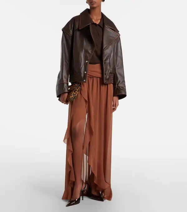 JACQUES WEI Leather Biker Jacket