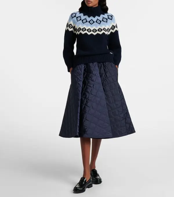 Prada Re-nylon Quilted Midi Skirt - Blue