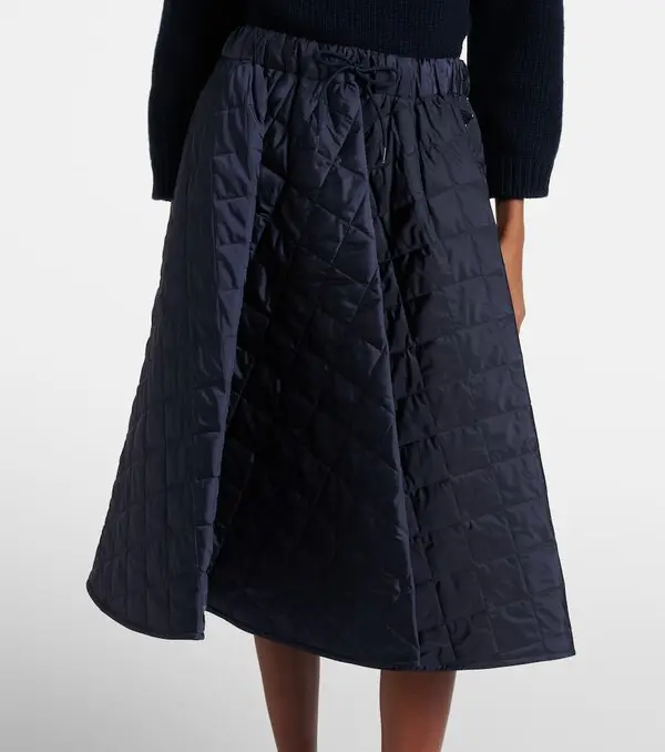 Prada Re-nylon Quilted Midi Skirt - Blue