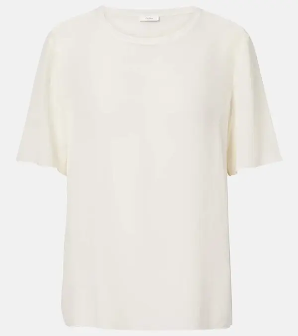 JOSEPH Rubin Silk Crêpe De Soie T-shirt - White