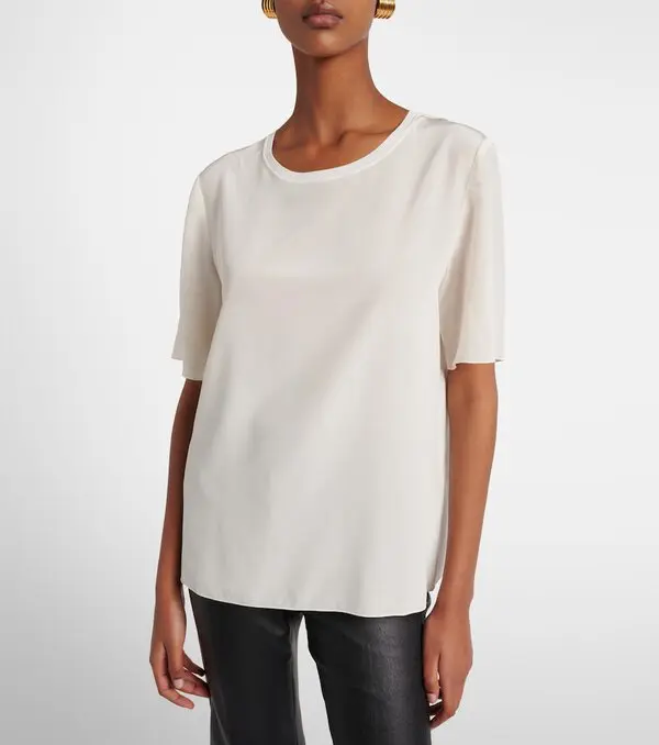 JOSEPH Rubin Silk Crêpe De Soie T-shirt - White