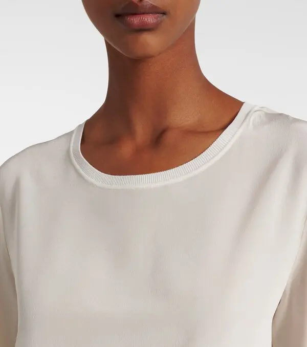 JOSEPH Rubin Silk Crêpe De Soie T-shirt - White