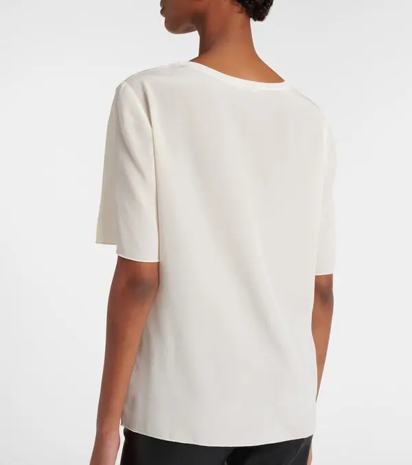 JOSEPH Rubin Silk Crêpe De Soie T-shirt - White