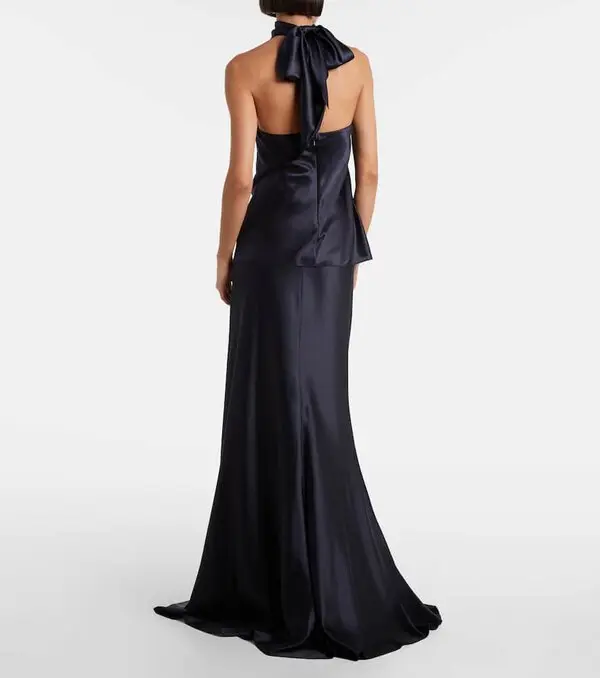 Ralph Lauren Satin Maxi Skirt - Blue