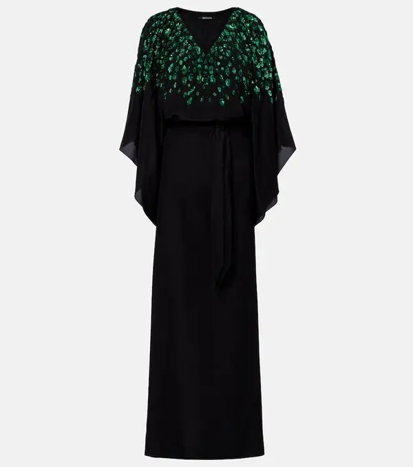 Roberto Cavalli Sequined Silk Gown