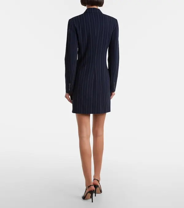 Ralph Lauren Striped Wool Blazer Dress - Blue