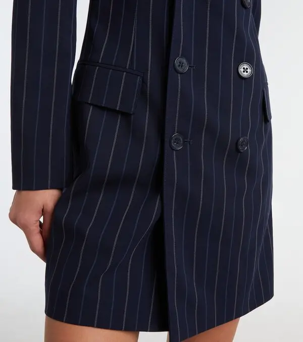 Ralph Lauren Striped Wool Blazer Dress - Blue