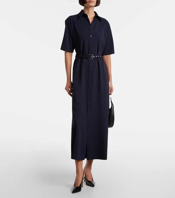 Ralph Lauren Belted Wool Midi Shirt Dress