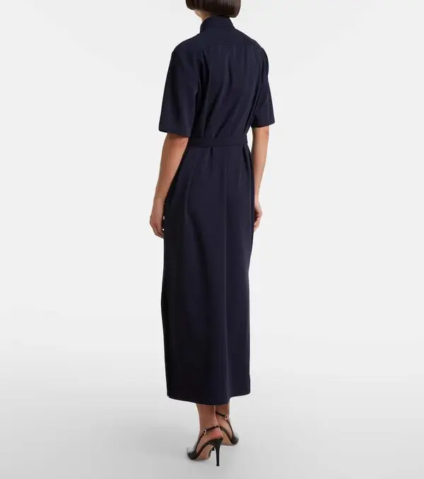 Ralph Lauren Belted Wool Midi Shirt Dress