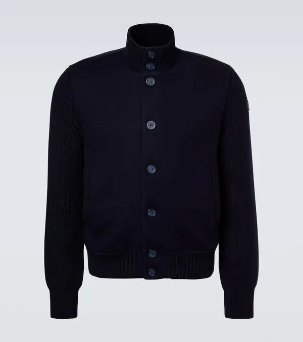 Moncler Down-paneled Virgin Wool Cardigan