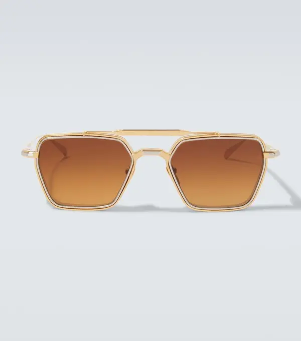 JACQUES MARIE MAGE Commodore Square Sunglasses - Gold
